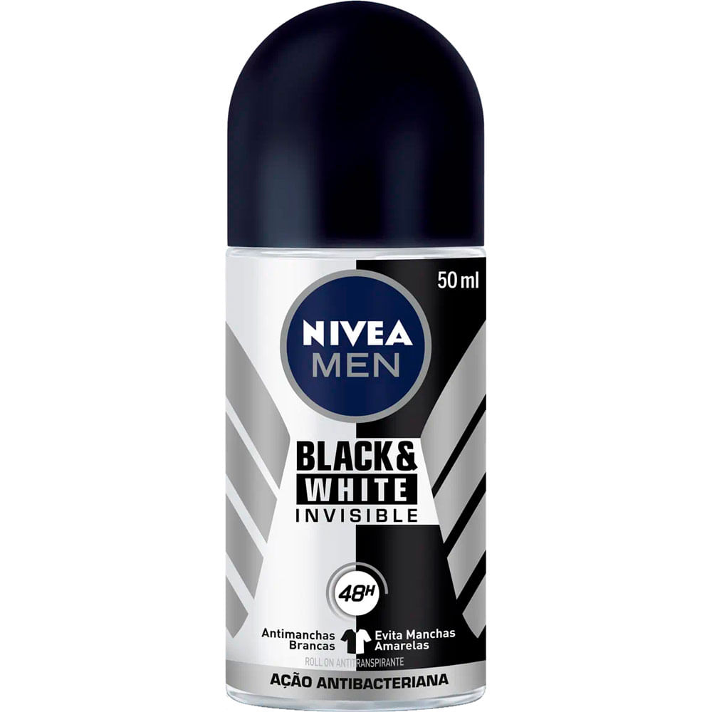 DESODORANTE ROLL ON NIVEA MEN BLACK&WHITE INVISIBLE 50ML - redemix
