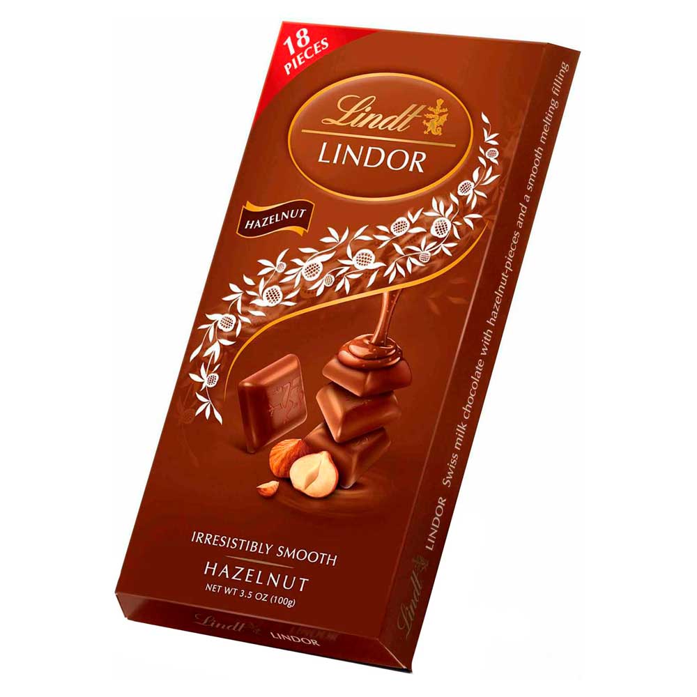 CHOCOLATE LINDT LINDOR MILK HAZELNUT 100G - redemix