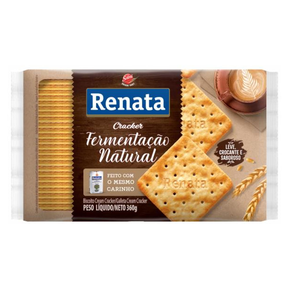 BISCOITO CREAM CRACKER FERMENTACAO NATURAL REANATA 360G - redemix