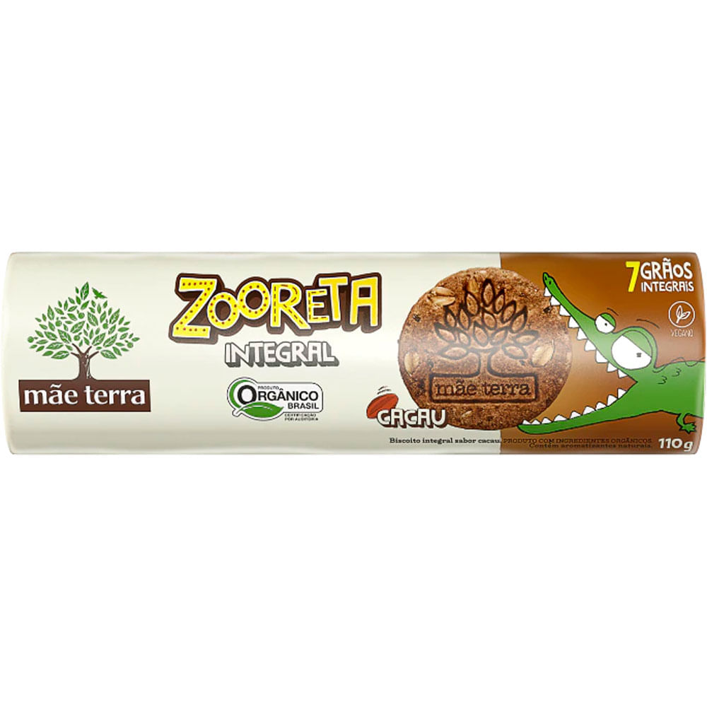 BISCOITO ORGANICO MAE TERRA ZOORETA CACAU 110G - redemix