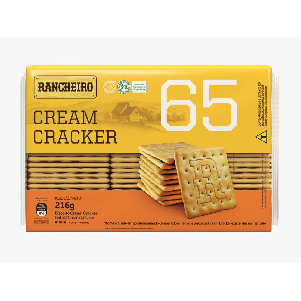 Biscoito Cream Cracker Rancheiro Zl 216g Redemix