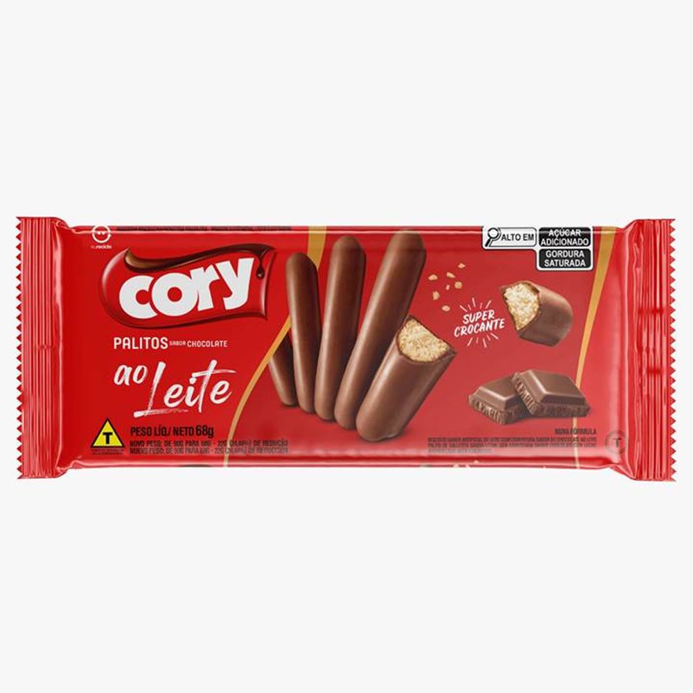 PALITOS CHOCOLATE CORY AO LEITE 68G - redemix