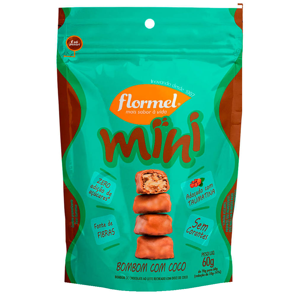BOMBOM MINI FLORMEL CHOCOLATE COCO 60G - redemix