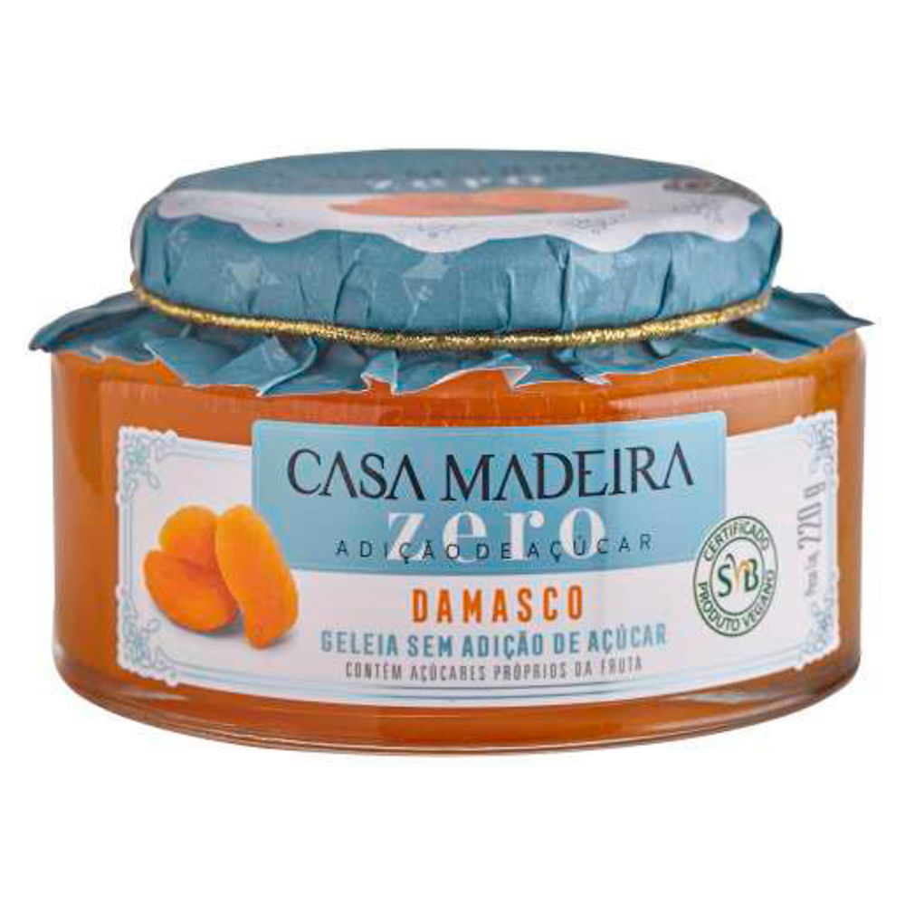 GELEIA ZERO ACUCAR CASA MADEIRA DAMASCO 220G - redemix