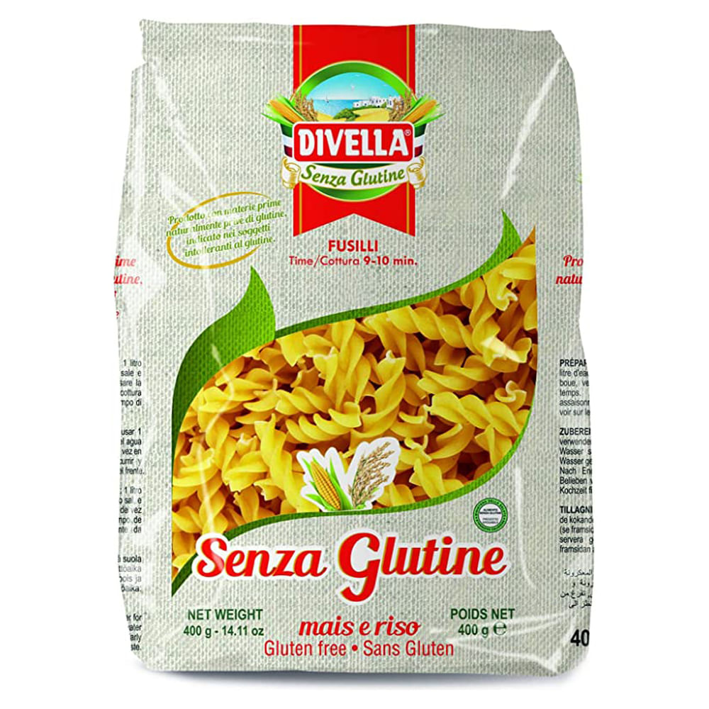 MASSA ITALIANA FUSILLI SEM GLUTEN DIVELLA 400G - redemix