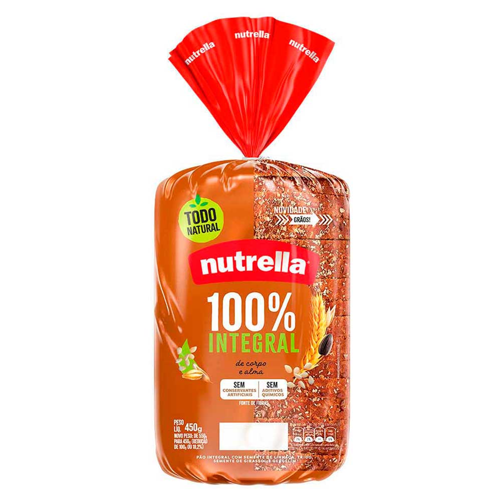 PÃO SUPREME NUTRELLA 100 450G - redemix