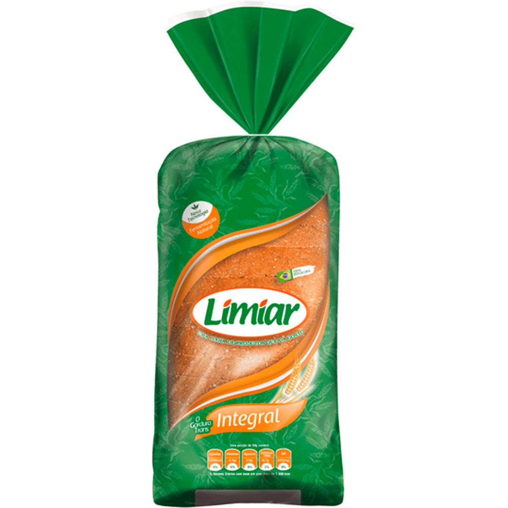 PÃO DE FORMA INTEGRAL LIMIAR 400G - redemix