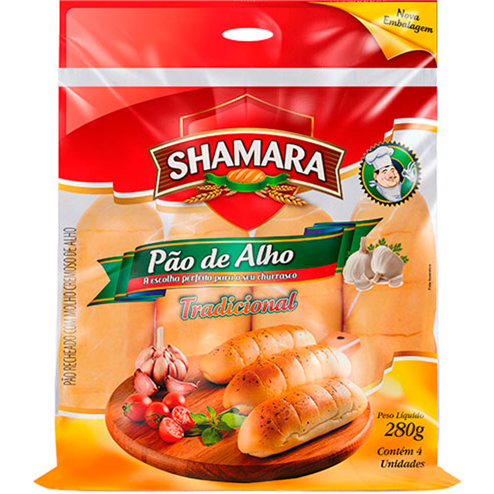 PÃO ALHO SHAMARA 300G - redemix