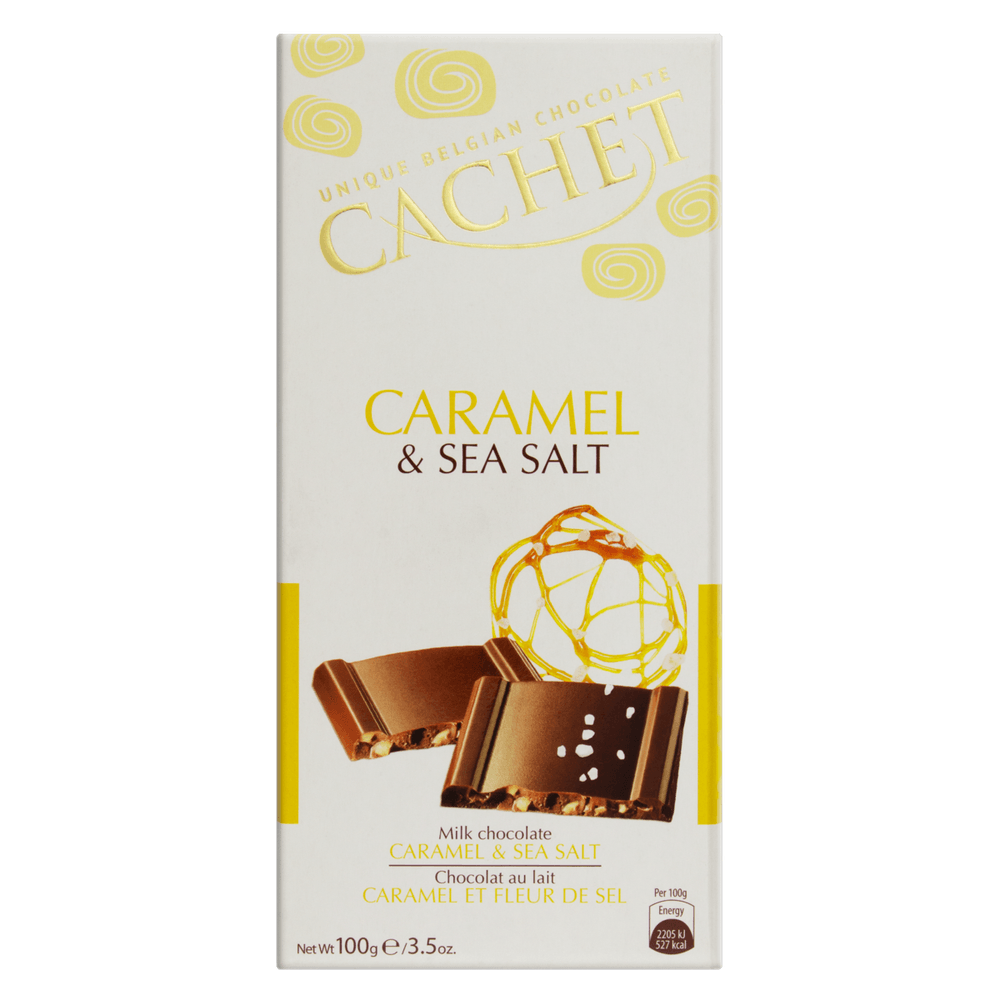 CHOCOLATE BELGA CACHET AO LEITE CARAMELO E FLOR DE SAL 100G - redemix