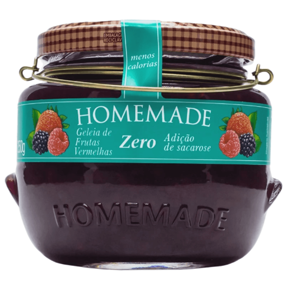 GELEIA ZERO HOMEMADE FRUTAS VERMELHAS 250G - redemix