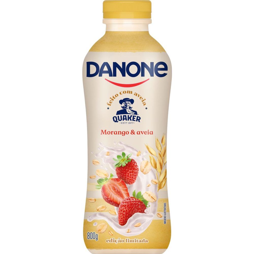 IOGURTE LIQUIDO DANONE MORANGO E AVEIA QUAKER 800G - redemix