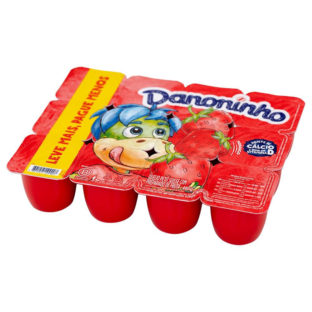 PETIT SUISSE DANONINHO MORANGO 480G - redemix