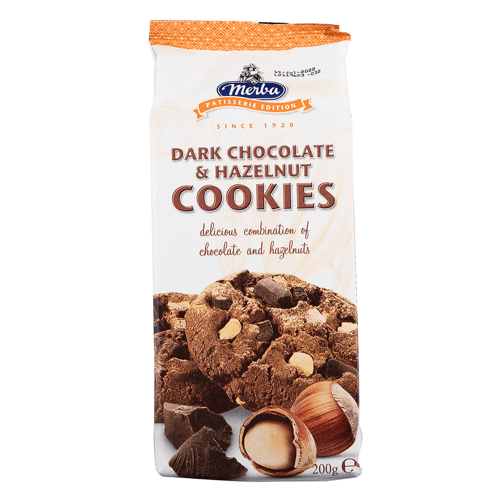 BISCOITO COOKIE MERBA CACAO E AVELA 200G - redemix