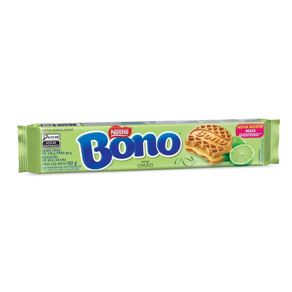 BISCOITO RECHEADO BONO LIMÃO 90G - redemix