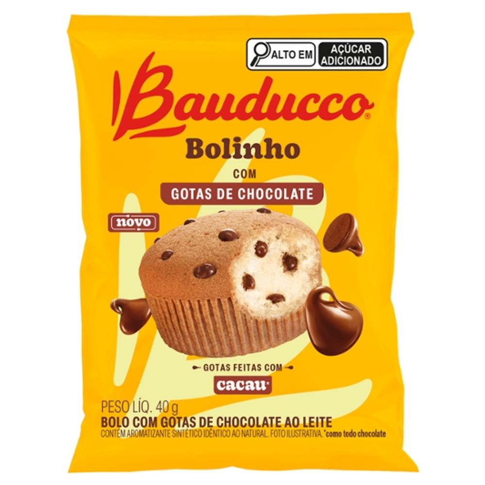 BOLINHO BAUDUCCO GOTAS DE CHOCOLATE 40G - redemix