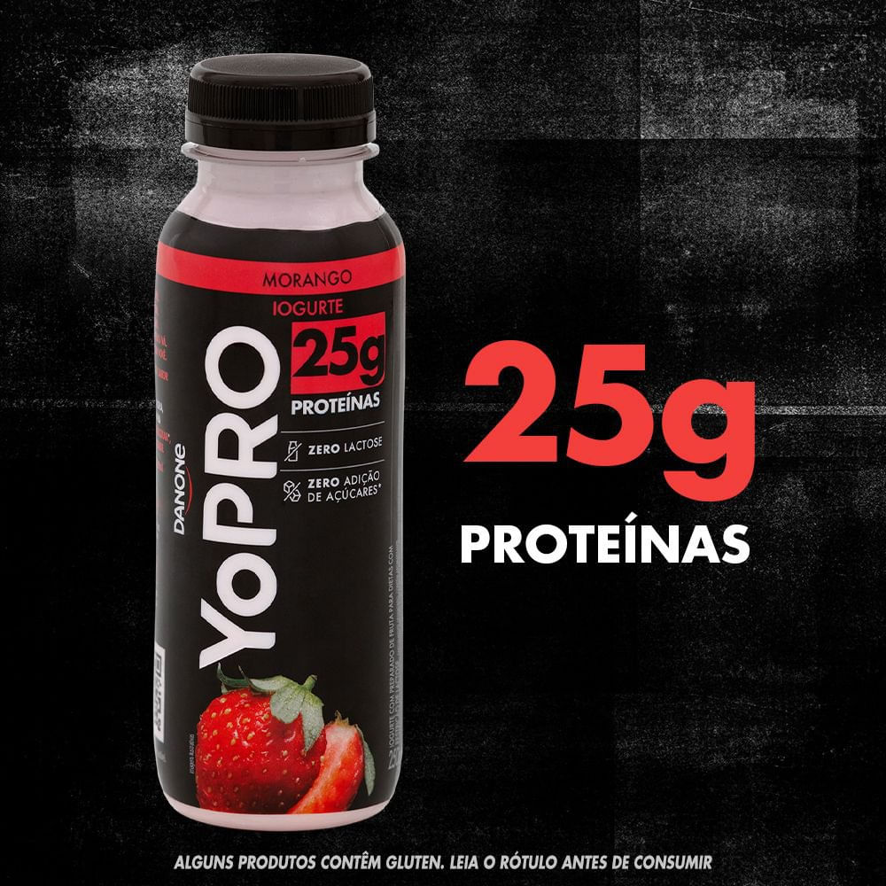 IOGURTE LIQUIDO YOPRO 25G PROTEINA MORANGO 250G - redemix