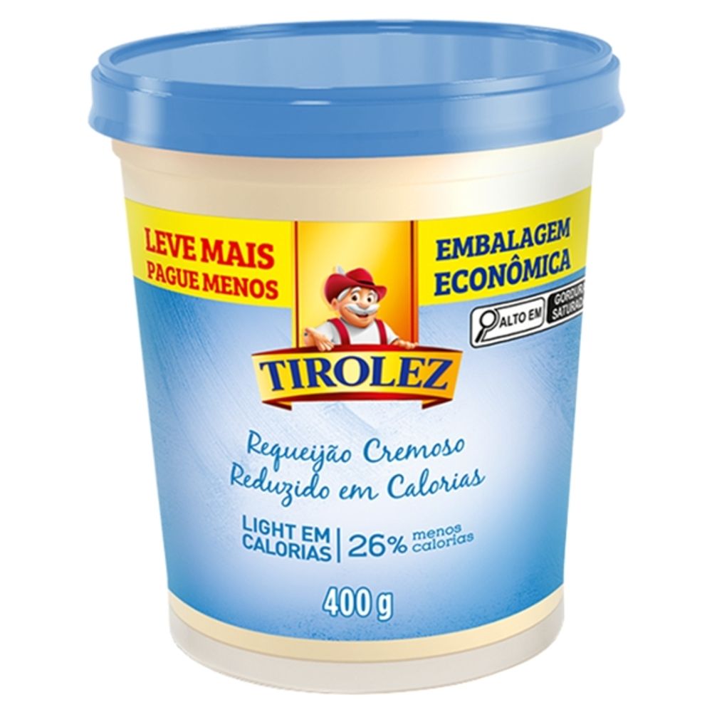 REQUEIJAO CREMOSO TIROLEZ LIGHT 400G - redemix