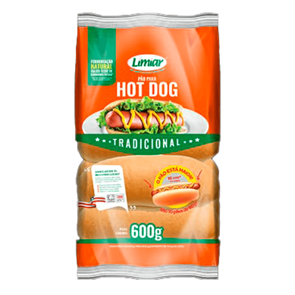 PÃO HOT DOG LIMIAR 600G - redemix