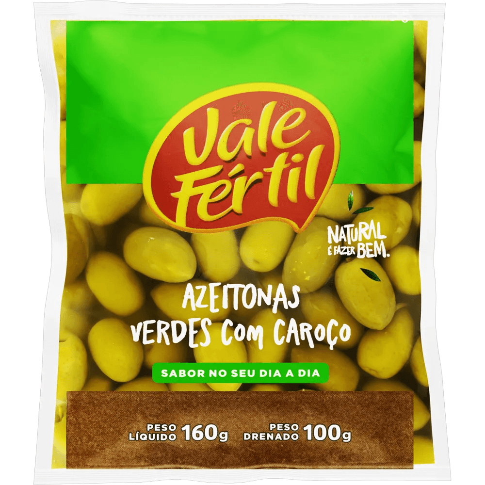 Azeitona Verde Vale Fertil Com Caroco Sache 100g Redemix