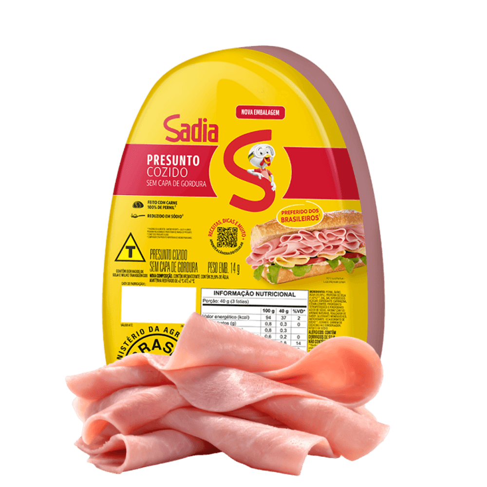 PRESUNTO COZIDO SADIA FATIADO BANDEJA 250G - redemix