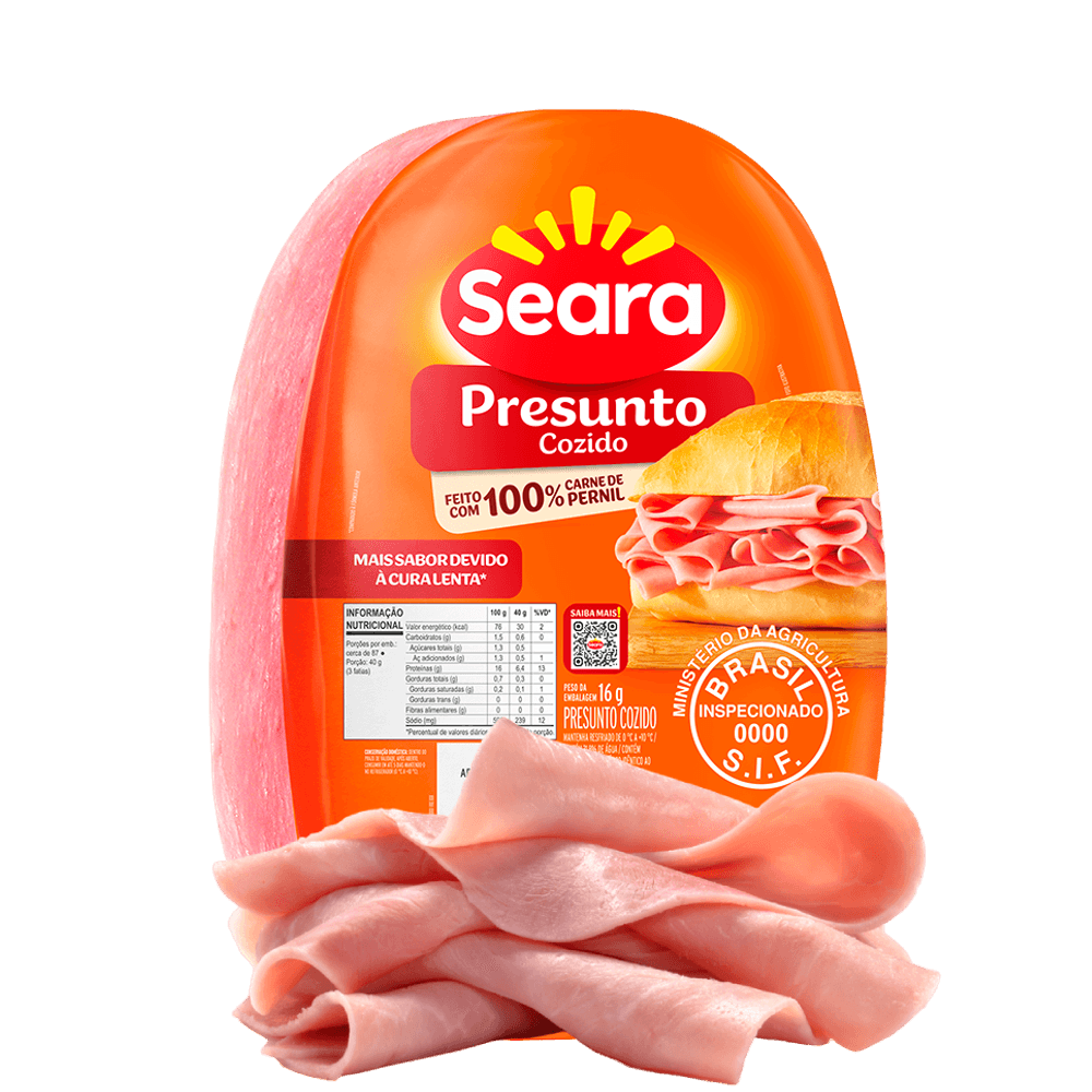 PRESUNTO MAGRO COZIDO SEARA FAT BANDEJA 250G - redemix