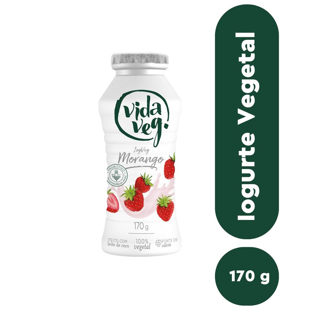 IOGURTE NATURAL VIDA VEG MORANGO E COCO 170G - redemix
