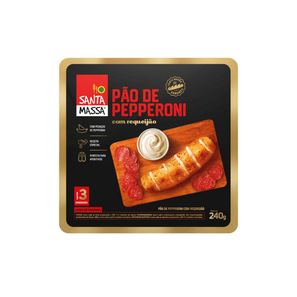 PAO SANTA MASSA PEPPERONE COM REQUEIJAO 240G - redemix