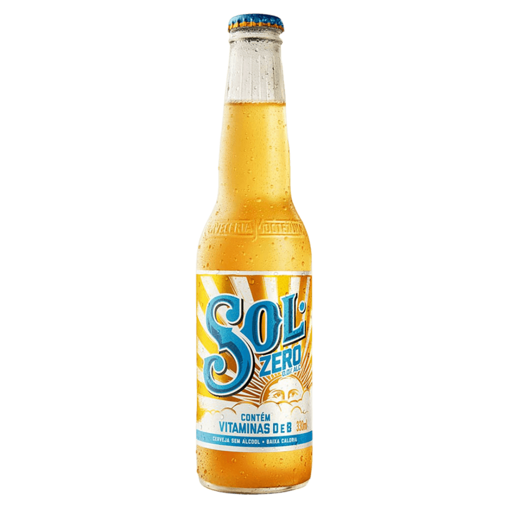 CERVEJA SOL PILSEN ZERO ALCOOL LONG NECK 330ML - redemix